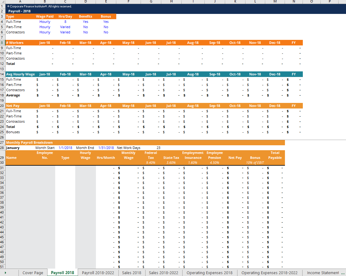 Business Plan Financial Projections Template Free PARAHYENA