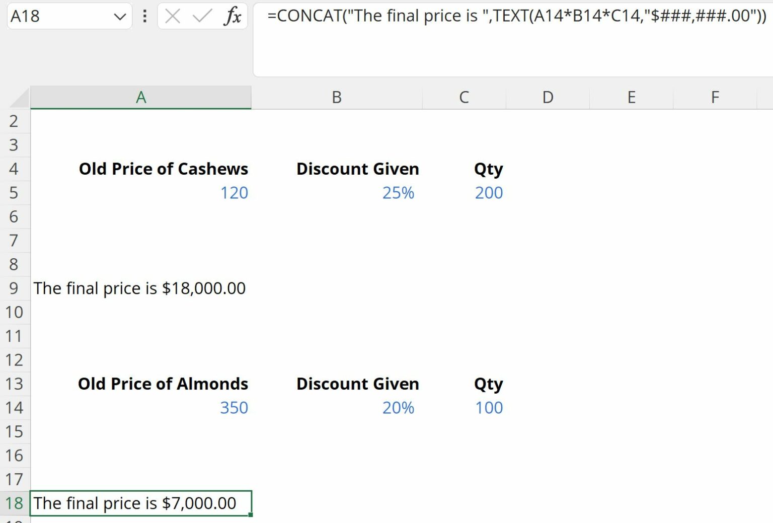 Excel Text Function Formula Examples How To Use Text Function 4367