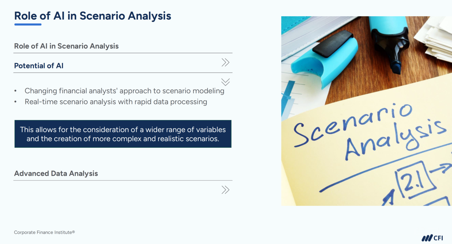 How AI Transforms Scenario Analysis in Corporate Finance | CFI