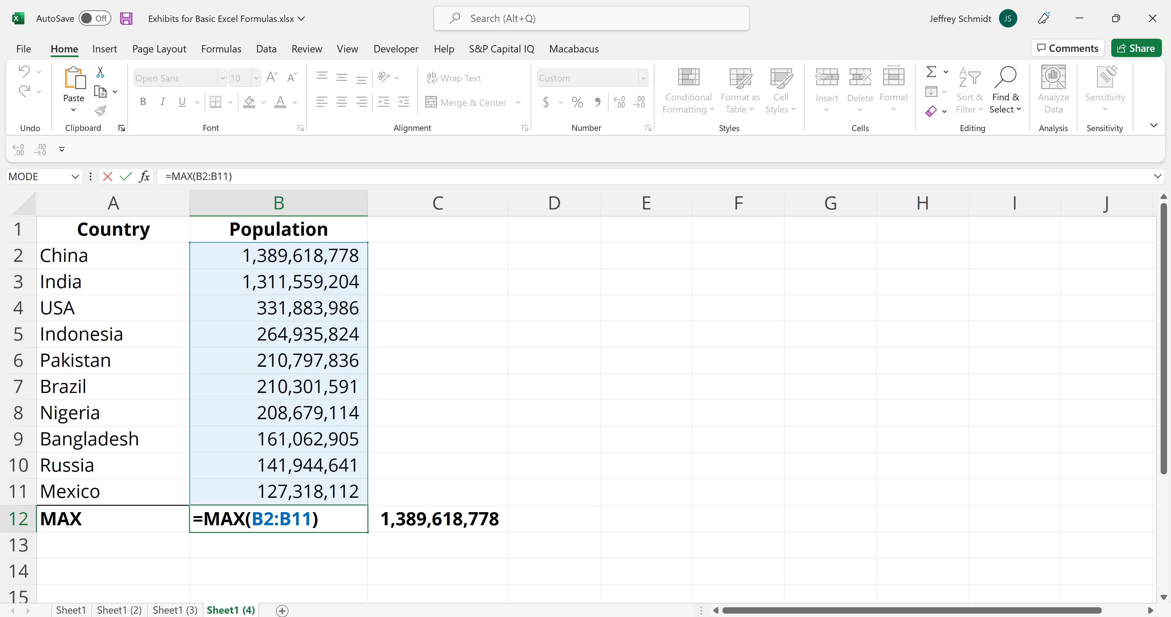 Formulas For Excel List