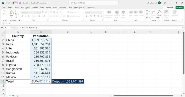 Basic Excel Formulas - List of Important Formulas for Beginners