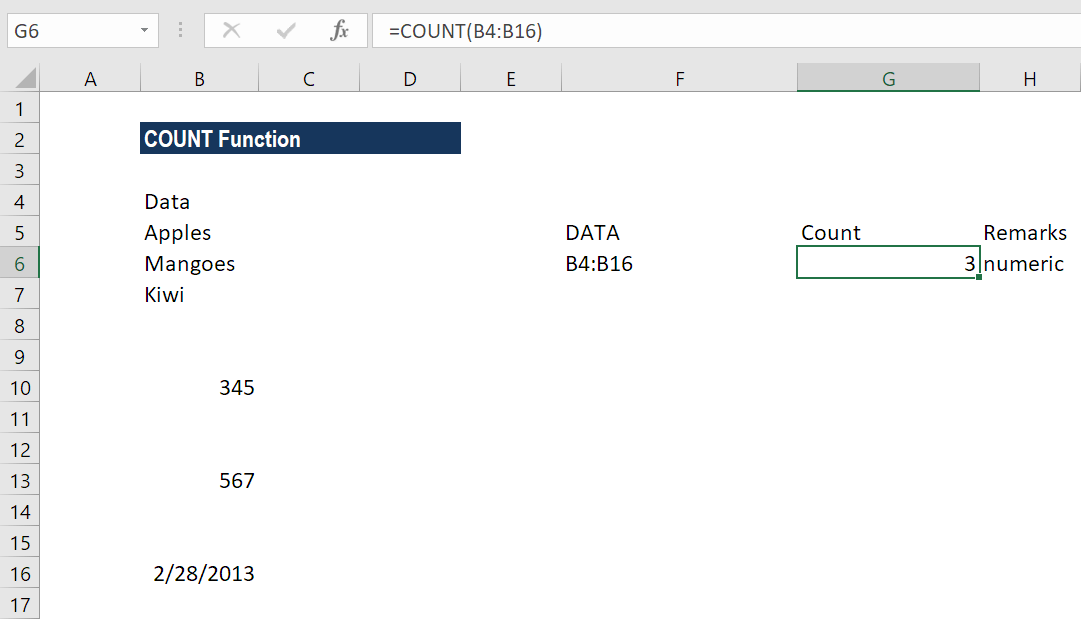 COUNT Function - Formula, Examples, How to Use COUNT