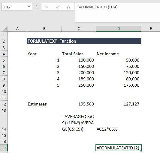 Formulatext Function In Excel Formula Examples How To Use
