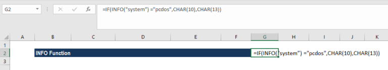 INFO Function - Get the Operating System & Excel Release Version
