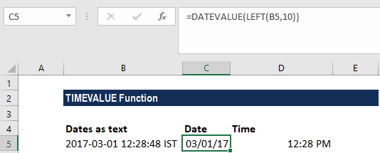 Timevalue Function Convert Text To Time Value In Excel