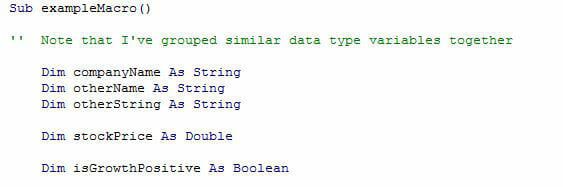 VBA Variables Data Types And Dim Definition And Explanation