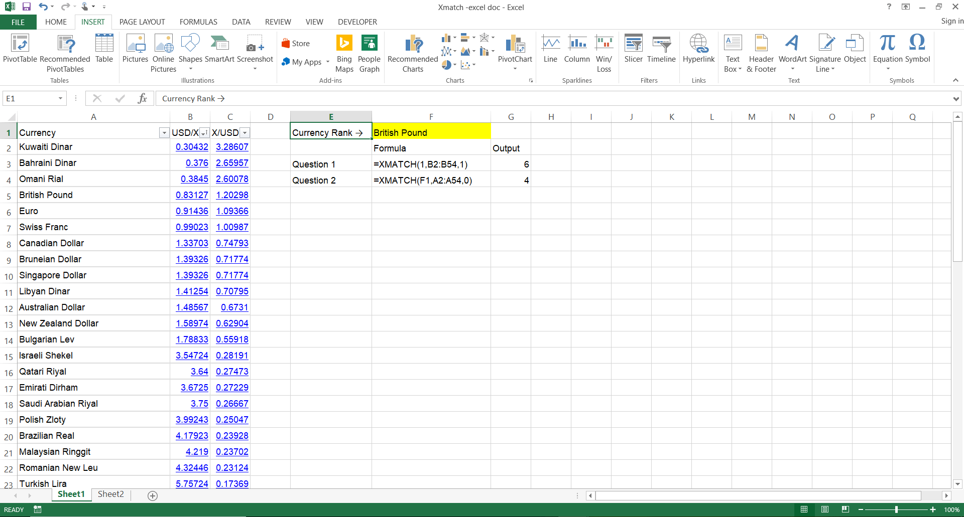 Xmatch Function In Excel Overview Syntax Example